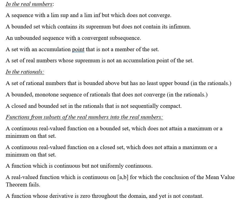 Solved In the real numbers: A sequence with a lim sup and a | Chegg.com