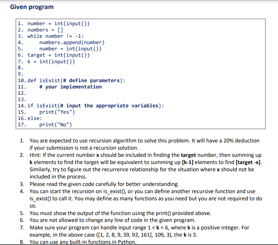 Solved In this task, we will develop a program to detect | Chegg.com