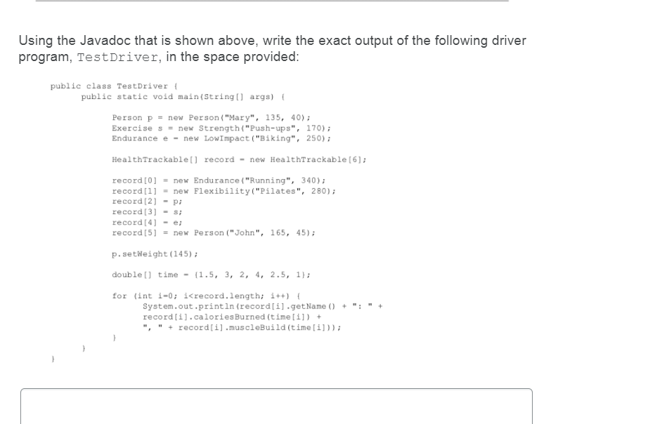 Solved Examine the Javadoc below that describes the | Chegg.com