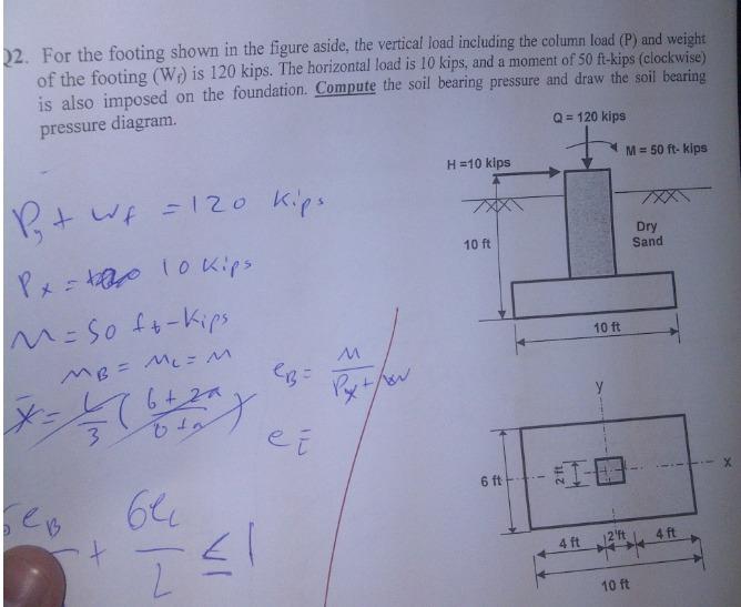 Solved 1. A square column foundation to be constructed on a | Chegg.com