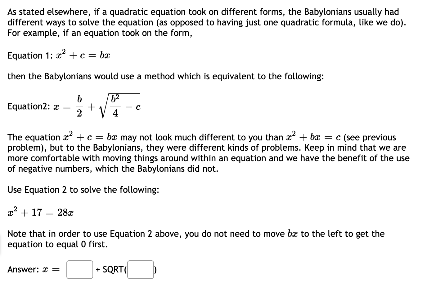 Solved When you translate the problem from Babylonian Tablet | Chegg.com