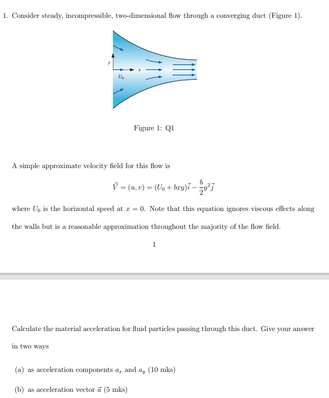 Solved 1. Consider steady, incompressible, two-dimensional | Chegg.com