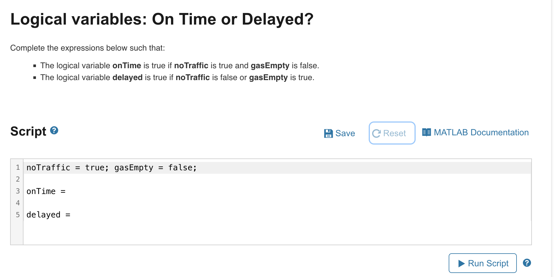 Solved Logical variables: On Time or Delayed? Complete the | Chegg.com
