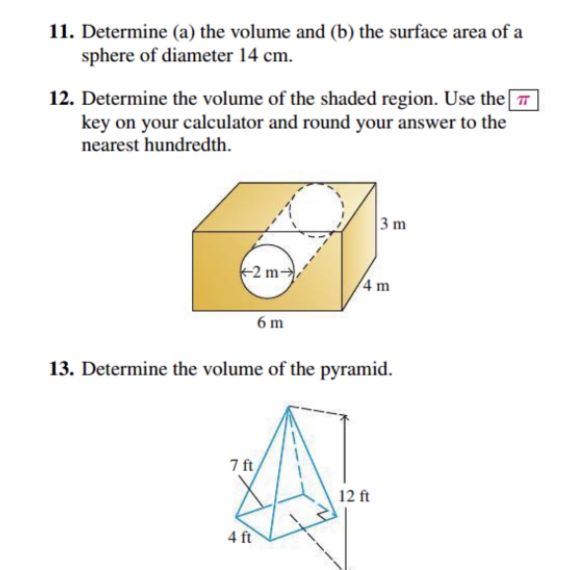 Solved Determine (a) ﻿the volume and (b) ﻿the surface area | Chegg.com