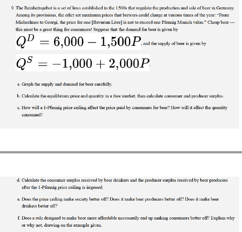 Solved 9. The Reinheitsgebot is a set of laws established in | Chegg.com