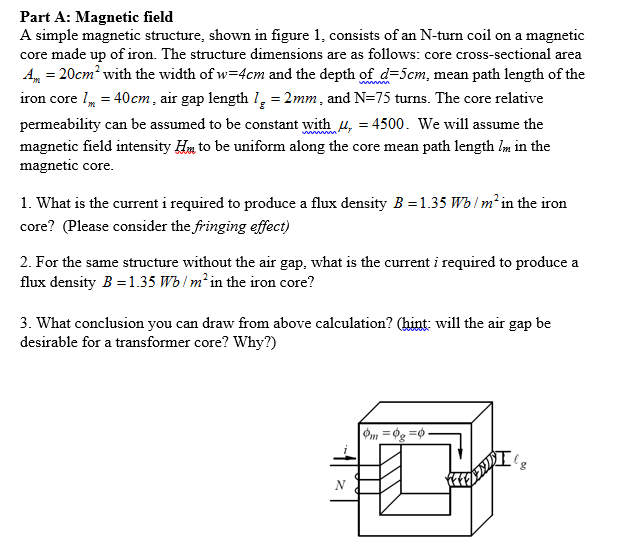 Solved Part A: Magnetic field A simple magnetic structure, | Chegg.com