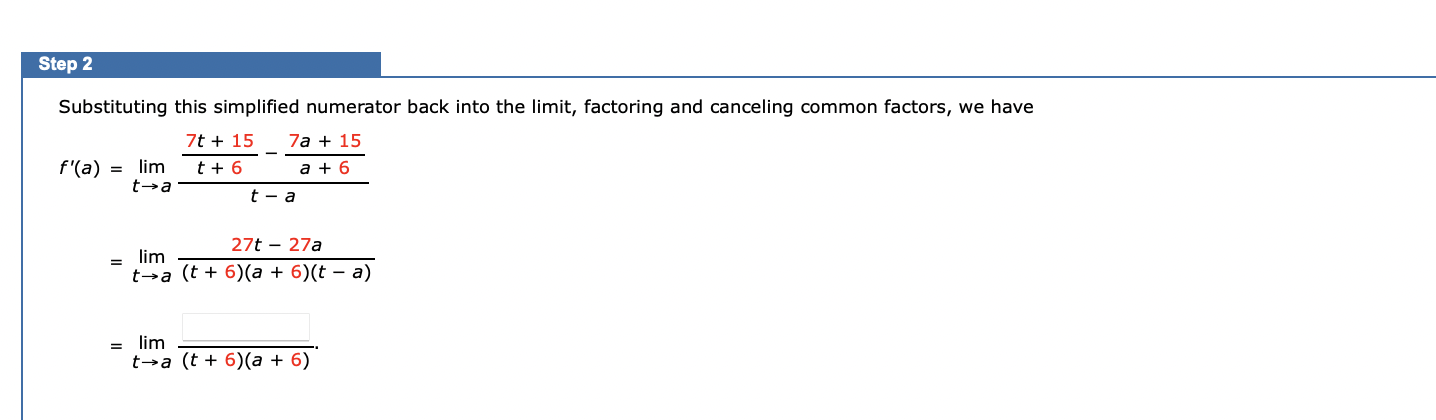Solved Step 2Substituting this simplified numerator back | Chegg.com