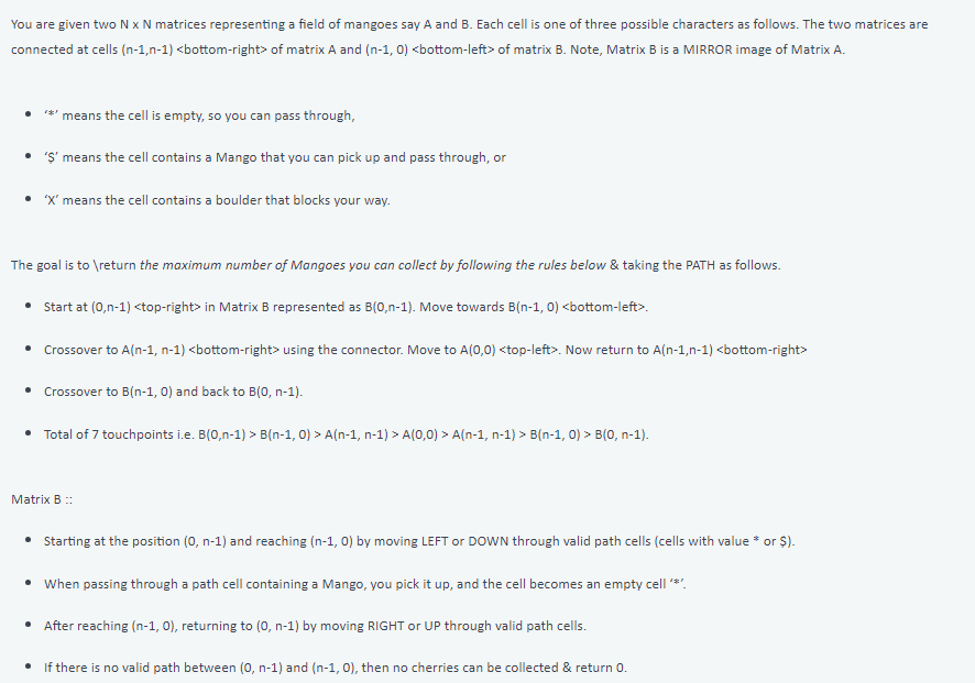 Solved Matrix A Matrix B (mirror image of A )The goal is to | Chegg.com