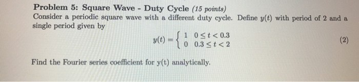 Solved Square Wave Duty Cycle Consider a periodic square | Chegg.com