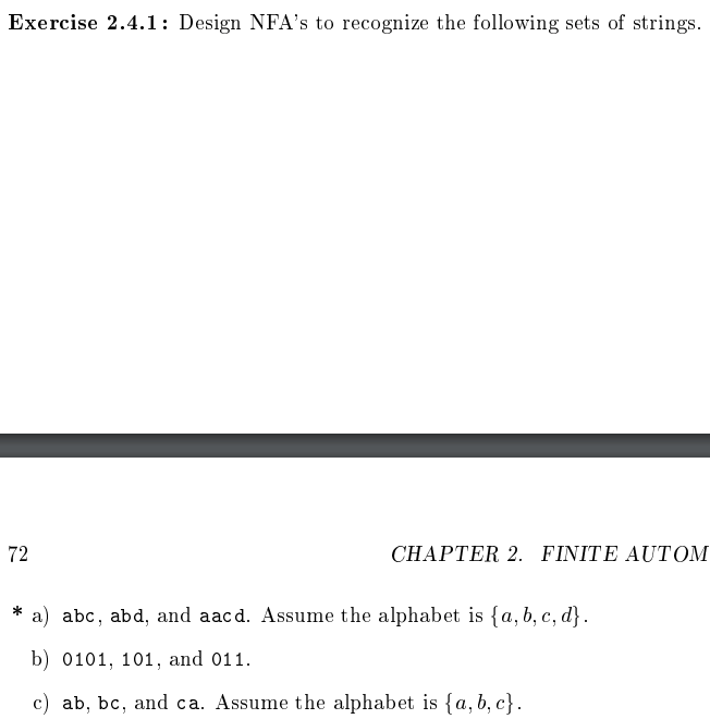 Solved Exercise 2.4.1 : Design NFA's to recognize the | Chegg.com