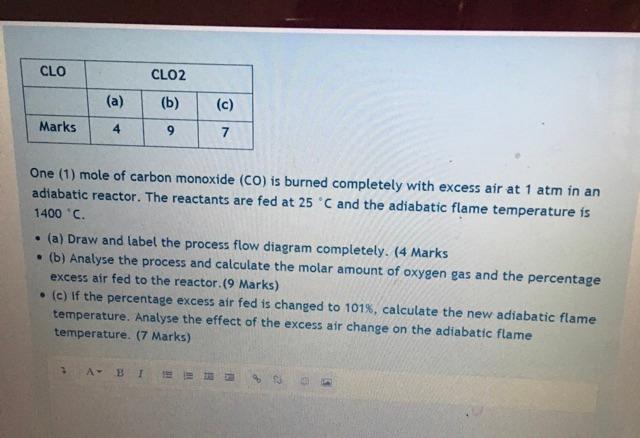 Solved CLO CLO2 (a) (b) (c) Marks 4 9 7 One (1) mole of | Chegg.com