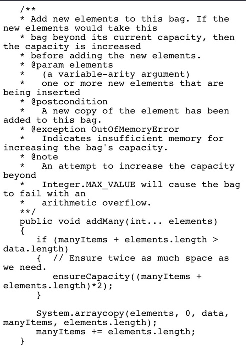 Solved So this is a lab for Java and has to do with bags, if | Chegg.com