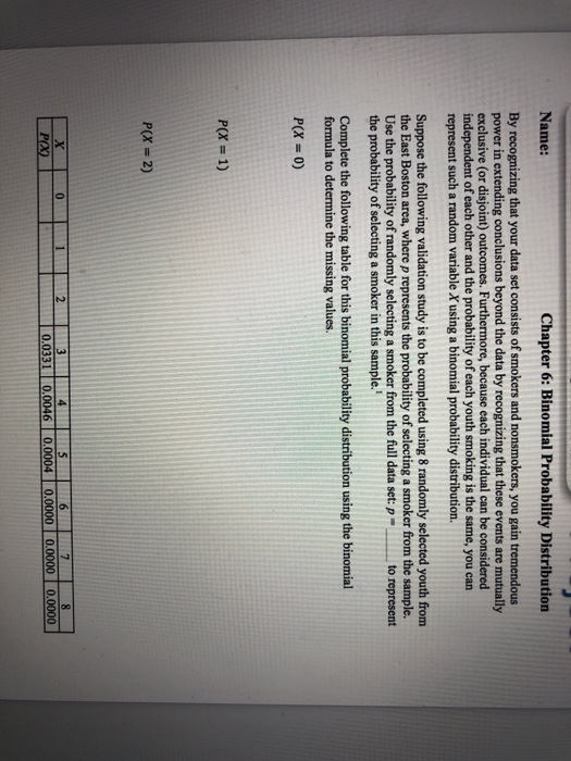 Solved Name: Chapter 6: Binomial Probability Distribution By | Chegg.com