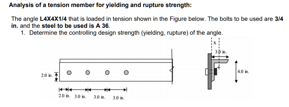 Solved Analysis of a tension member for yielding and rupture | Chegg.com