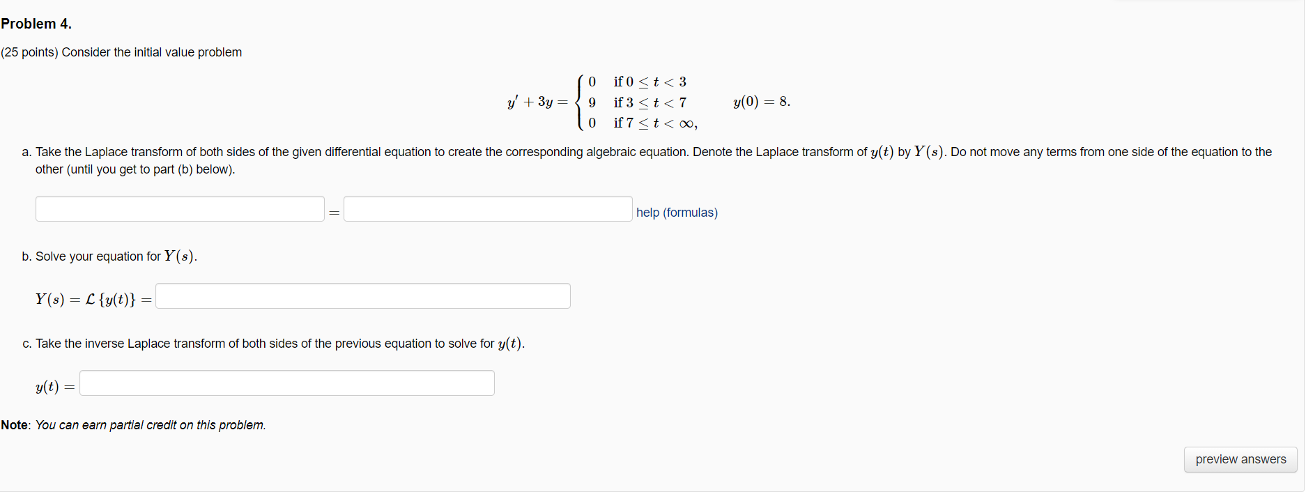 Solved Problem 4. (25 points) Consider the initial value | Chegg.com