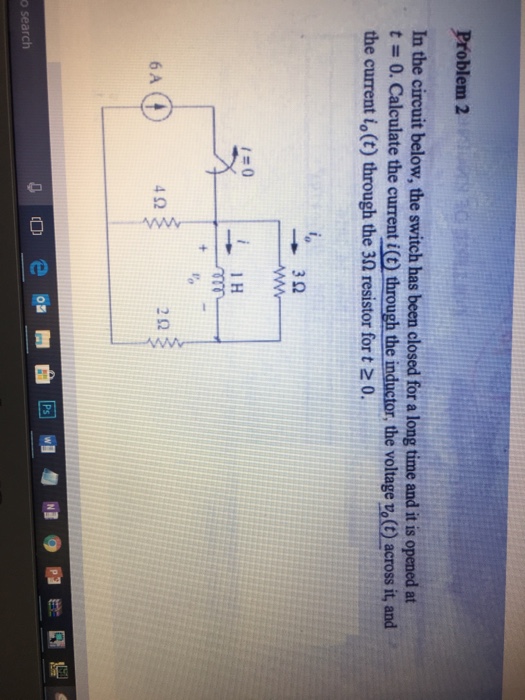 Solved problem 2 In the circuit below, the switch has been | Chegg.com