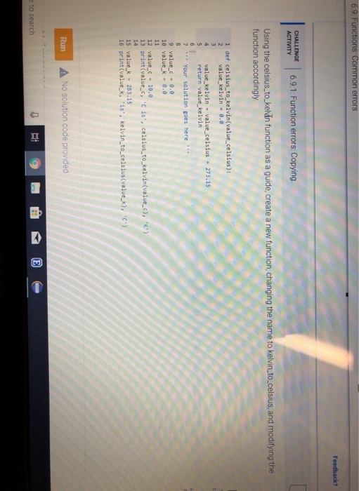 Solved 6.9 F errors Feedback? CL6.9.1: Function errors: | Chegg.com