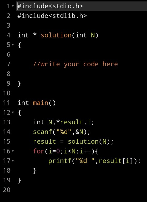 Solved Given a size of an array N, allocate memory | Chegg.com
