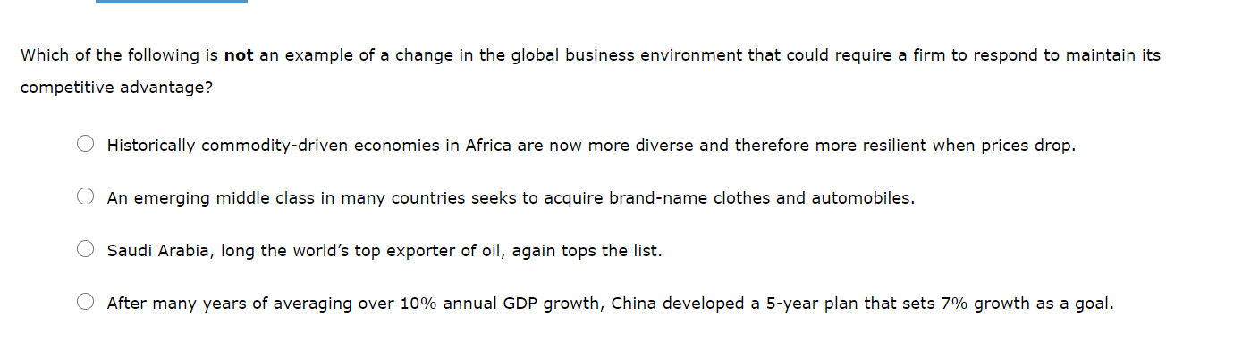 Solved Which of the following is not an example of a change | Chegg.com