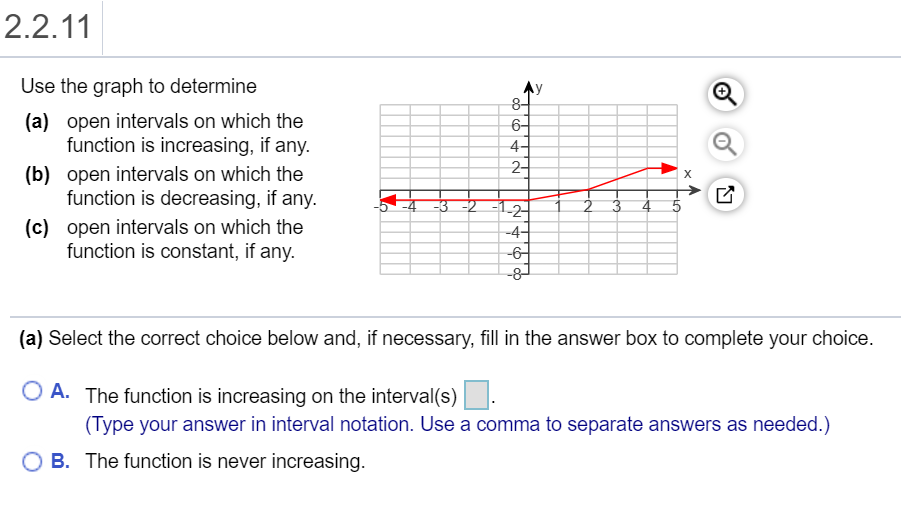 Solved 2.2.11 AY Use the graph to determine (a) open | Chegg.com