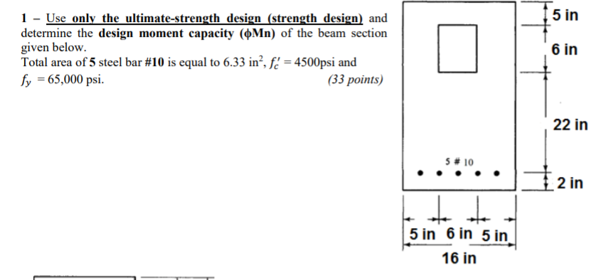Solved 5 in 1 - Use only the ultimate-strength design | Chegg.com