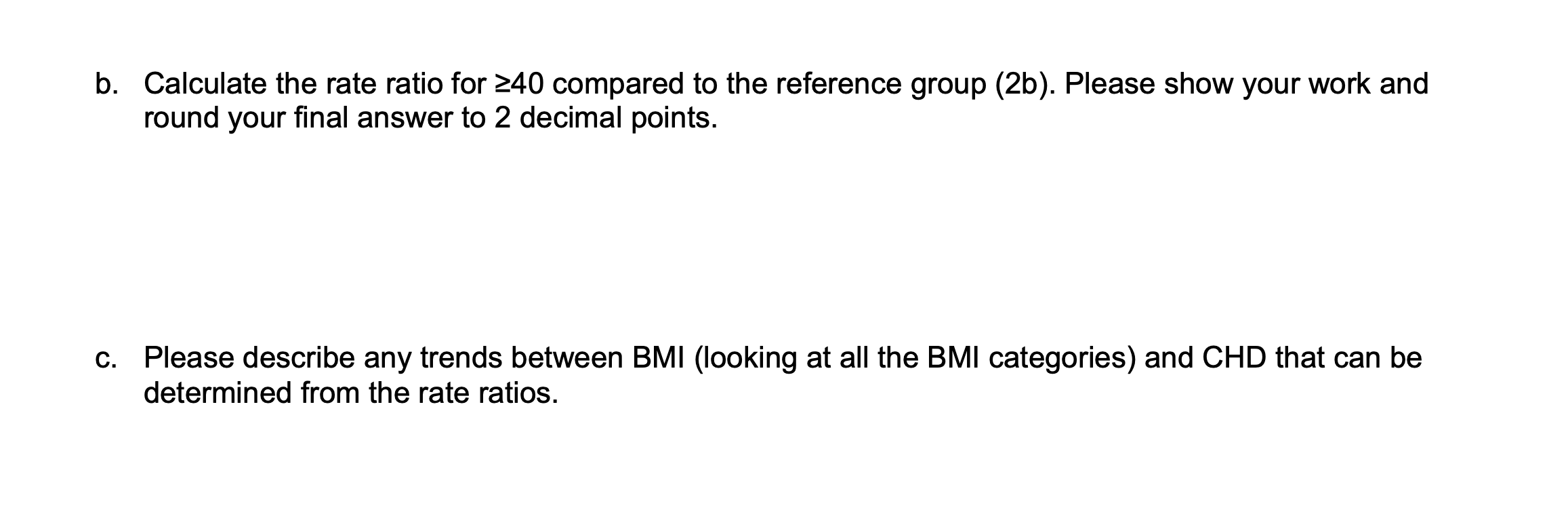 Calculate the RRs and complete the table below. Use | Chegg.com