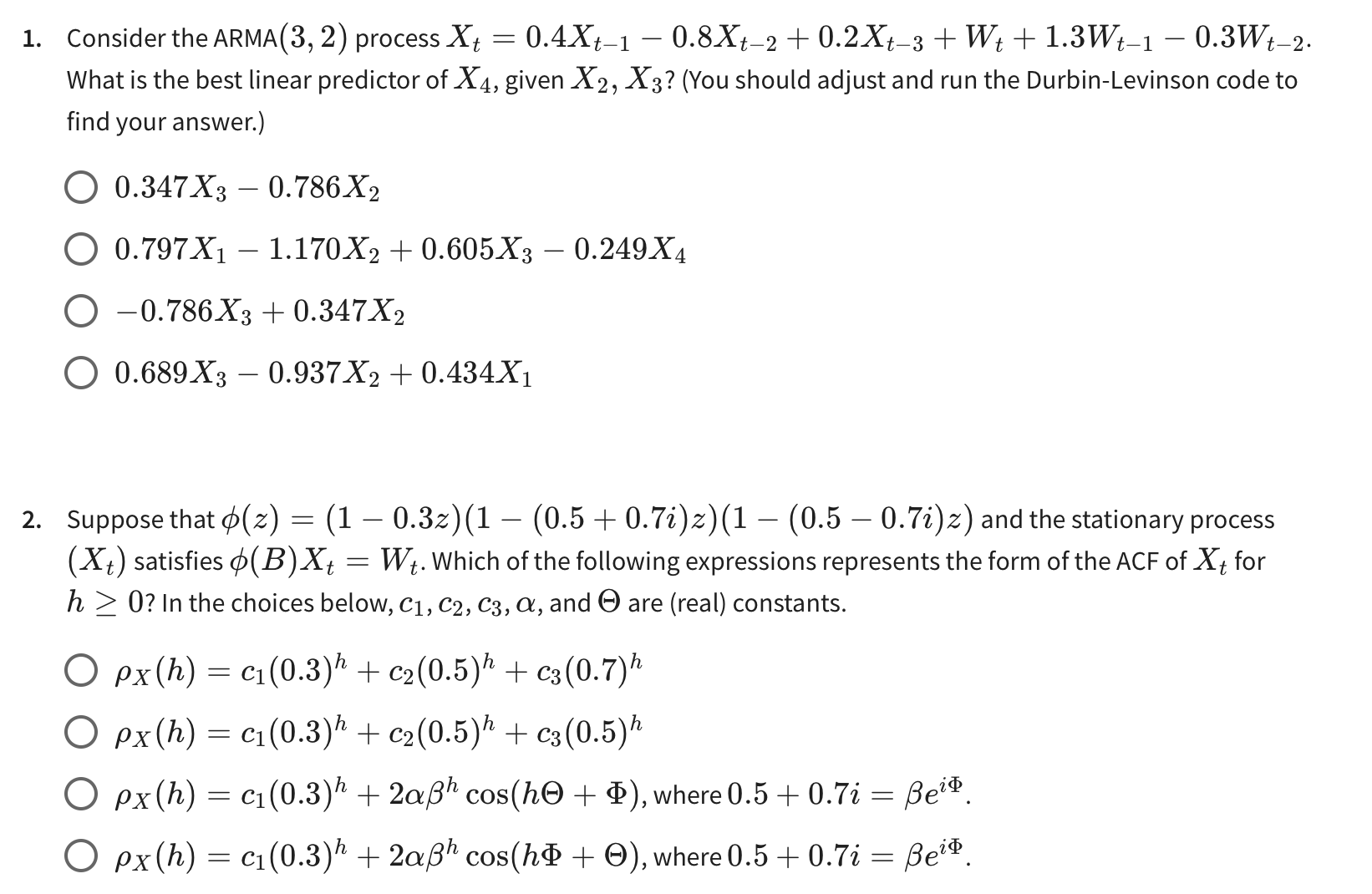 Solved Consider the ARMA(3,2) ﻿process | Chegg.com