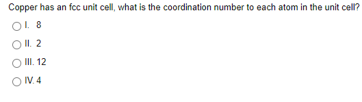 Solved Copper has an fcc unit cell, what is the coordination | Chegg.com