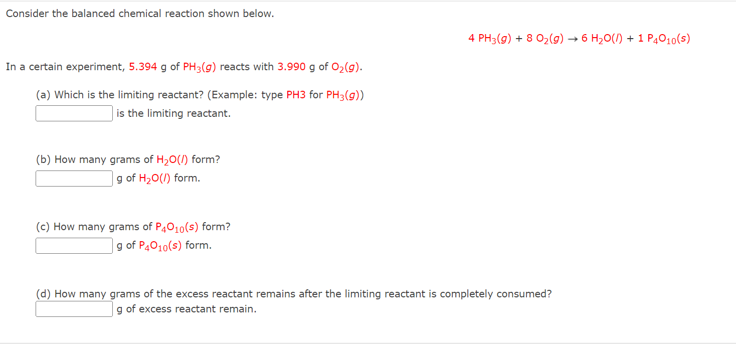 Solved Consider the balanced chemical reaction shown below. | Chegg.com