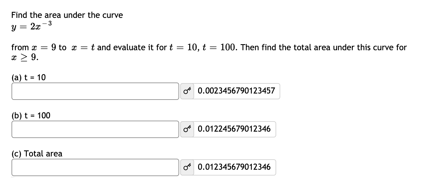 Solved Find the area under the curve - 3 y = 2x from x = : 9 | Chegg.com