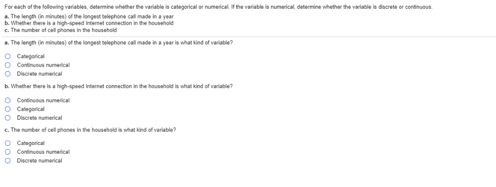 Solved For Each Of The Following Variables Determine 