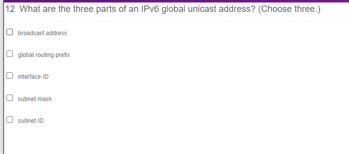 Solved Match the description to the IPv6 addressing | Chegg.com
