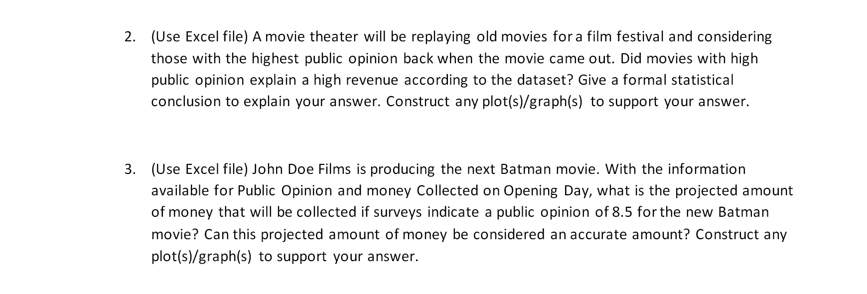 Solved (Use Excel file) A movie theater will be replaying | Chegg.com