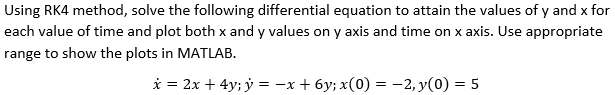 Solved Using RK4 method, solve the following differential | Chegg.com