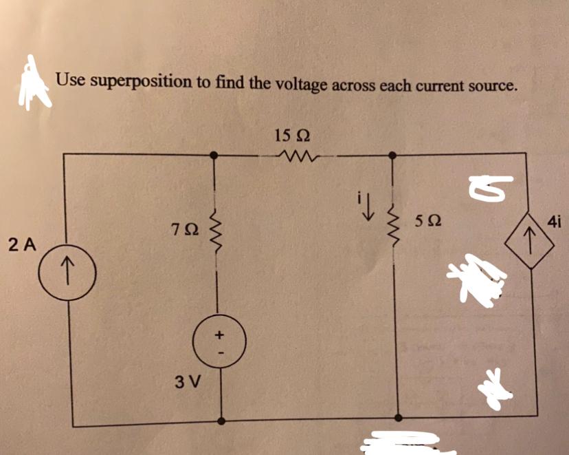 Solved Use superposition to find the voltage across each | Chegg.com