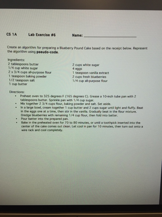 (Solved) : Name Cs Ia Lab Exercise 6 Create Algorithm Preparing ... (Solved) : Name Cs Ia Lab Exercise 6 Create Algorithm Preparing ...
