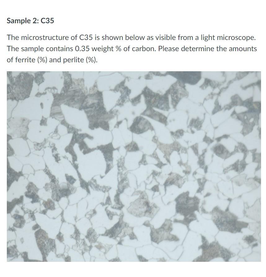 Solved Sample 2: C35 The microstructure of C35 is shown | Chegg.com