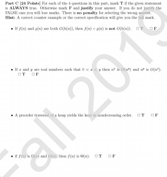 Solved Part C 24 Points for each of the 4 questions in this | Chegg.com