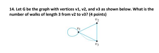 Solved 14. Let G be the graph with vertices v1, v2, and v3 | Chegg.com
