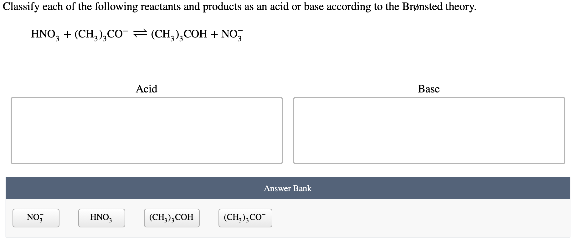 Solved Classify each of the following reactants and products | Chegg.com
