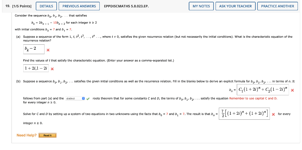 A sequence e0,e1,e2,… satisfies the following | Chegg.com