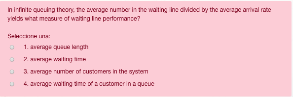 Solved In infinite queuing theory, the average number in the | Chegg.com