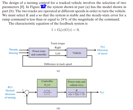 Solved The design of a turning control for a tracked vehicle | Chegg.com
