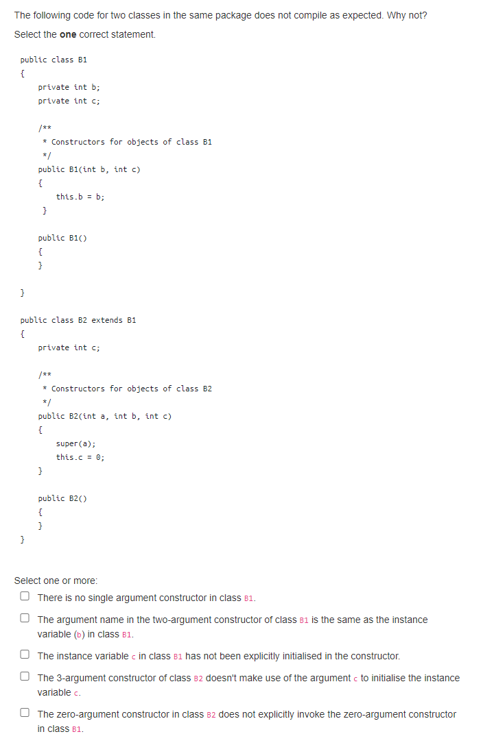 Solved The following code for two classes in the same | Chegg.com