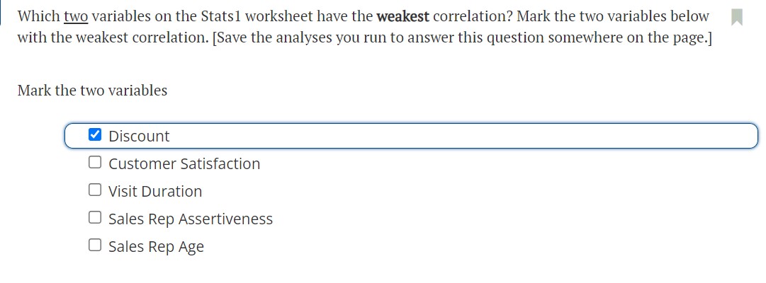 Solved Which two variables on the Stats1 worksheet have the | Chegg.com