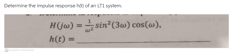Solved Determine the impulse response h(t) of an LT1 system. | Chegg.com
