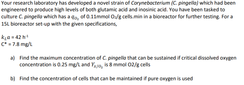 Solved Your research laboratory has developed a novel strain | Chegg.com
