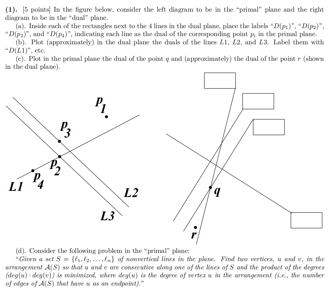 Solved (1). [5 ﻿points] ﻿In the figure below, consider the | Chegg.com