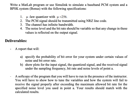 Solved Write a MatLab program or use Simulink to simulate a | Chegg.com