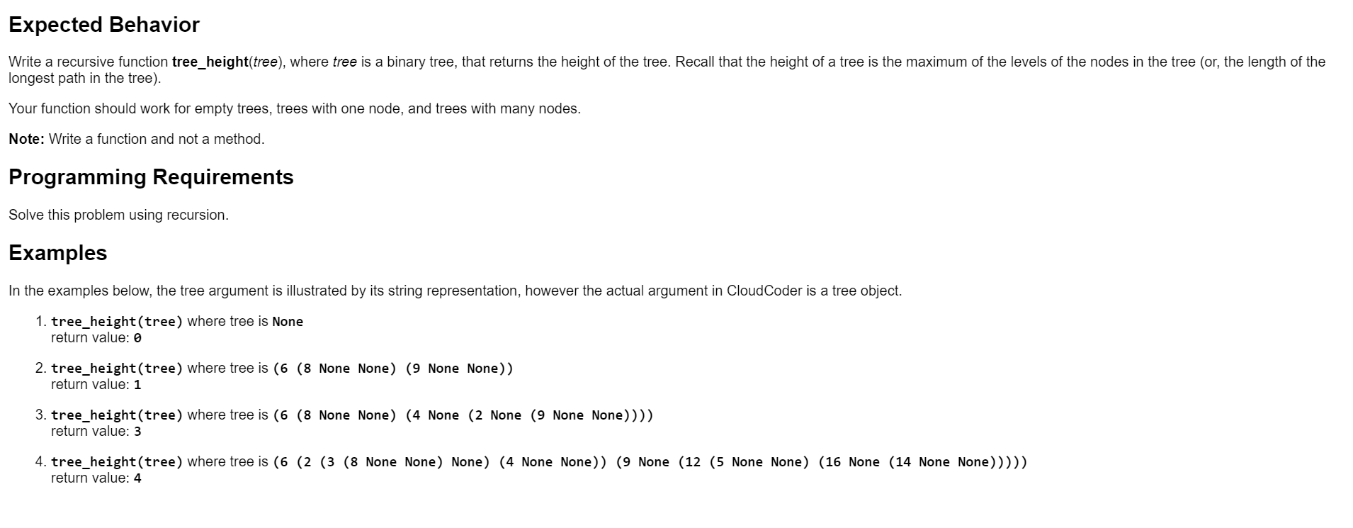 Solved Expected Behavior longest path in the tree). Your | Chegg.com